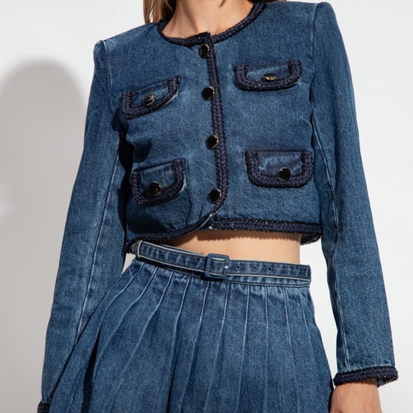 Self-Portrait | Jackets & Coats | Selfportrait Blue Denim Jean Blazer ...